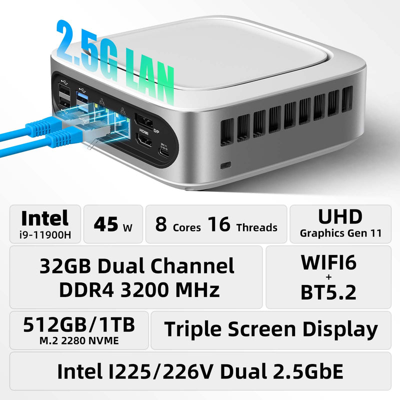 AWOW Mini PC MGi9 - Intel Core i9-11900H